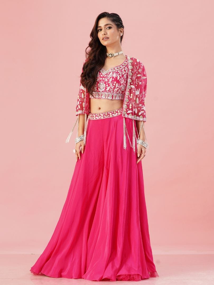 Rani pink palazzo and cape set – Kenzo